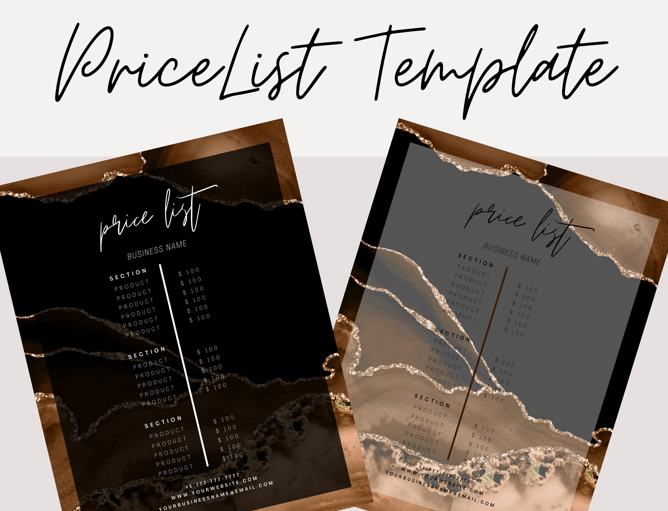 Price List Template Makeup Price List Hair Price List - Etsy