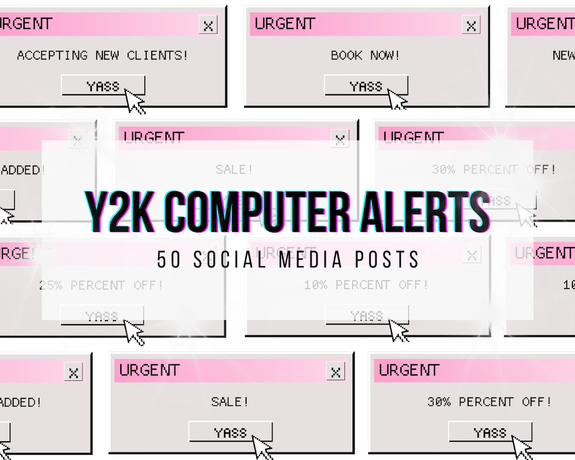 50 Y2K Instagram Posts for Clothing Boutiques Computer - Etsy