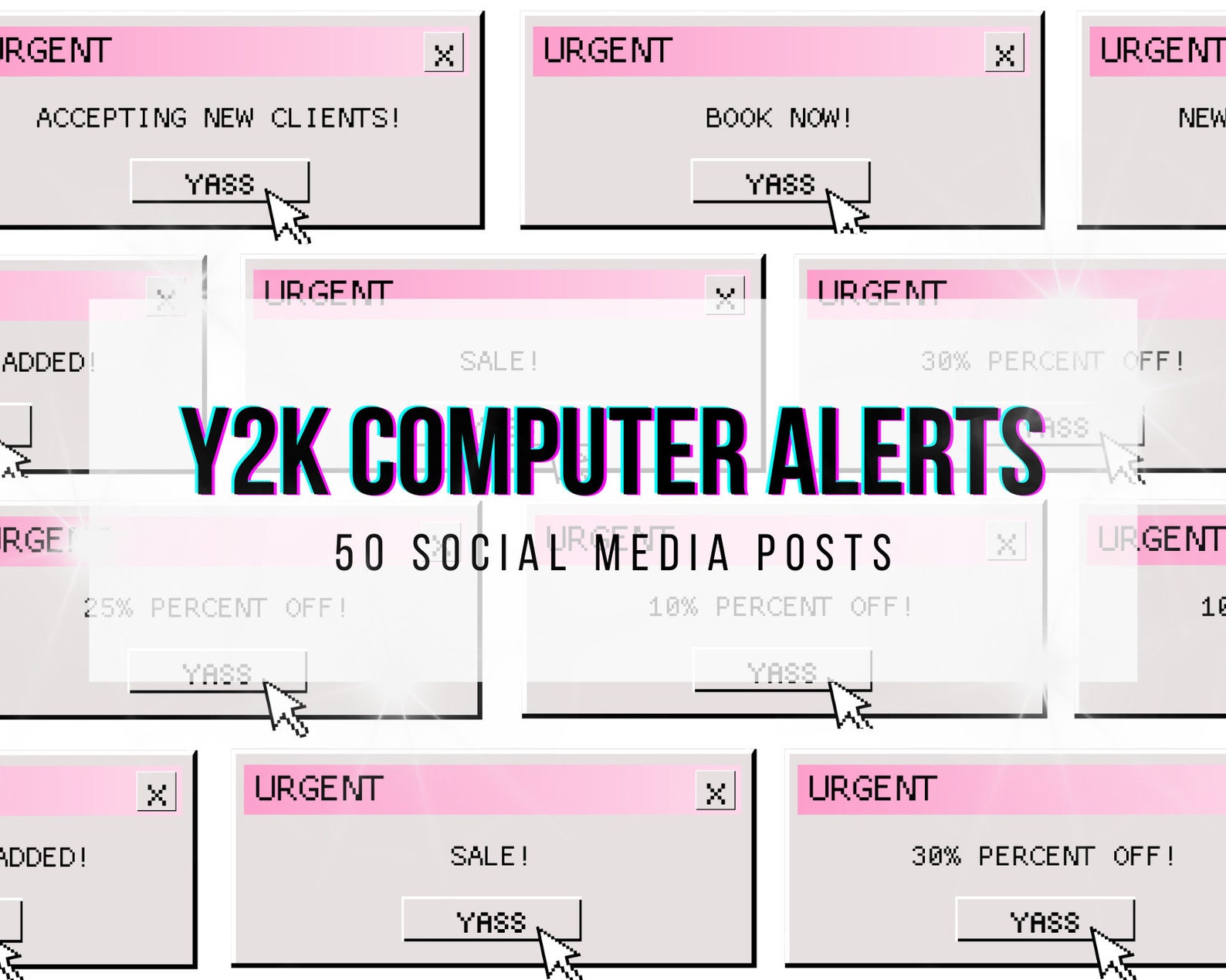 50 Y2K Instagram Posts for Clothing Boutiques Computer - Etsy