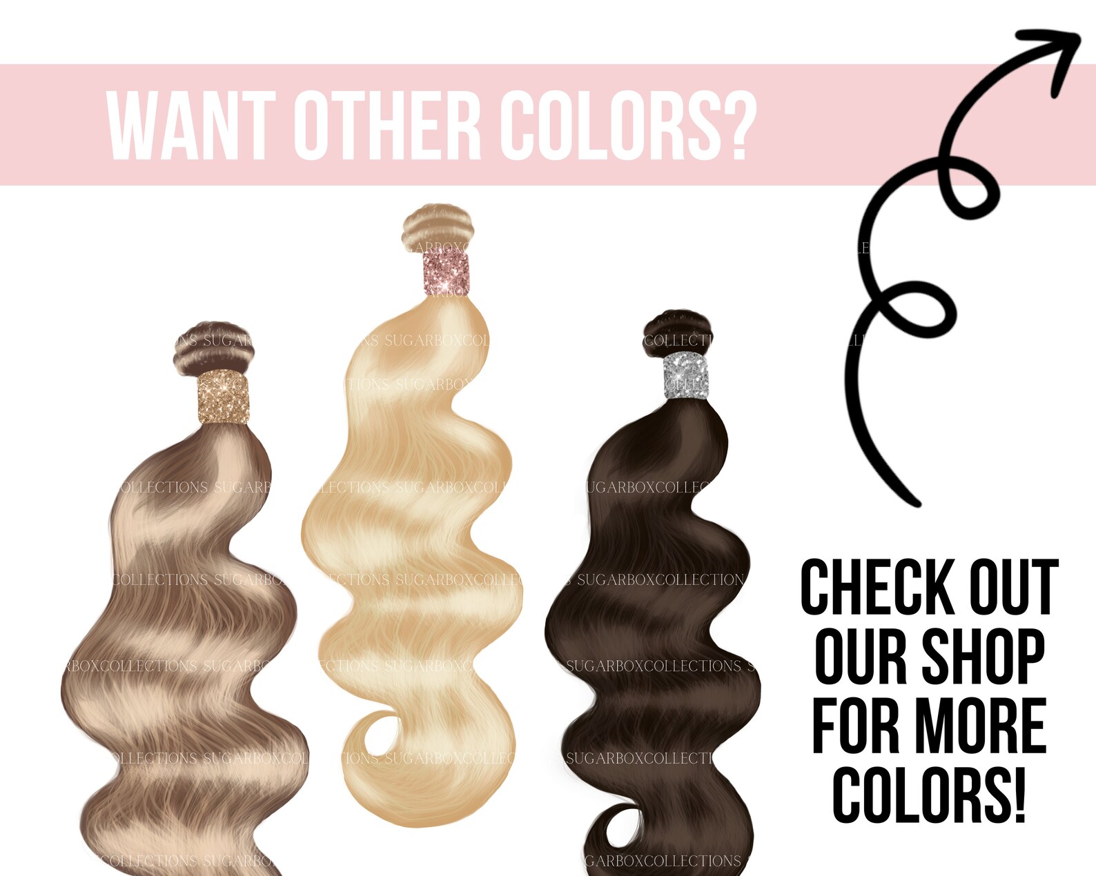 HAIR CLIPART Bundle Graphics Digital PNG Clip Art Hair Bundle Dark ...
