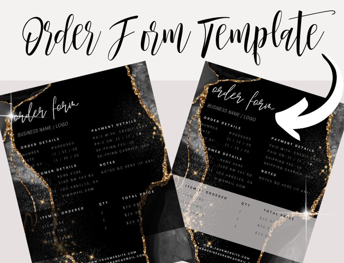 ORDER FORM Template Editable Etsy Small Business Order Form - Etsy