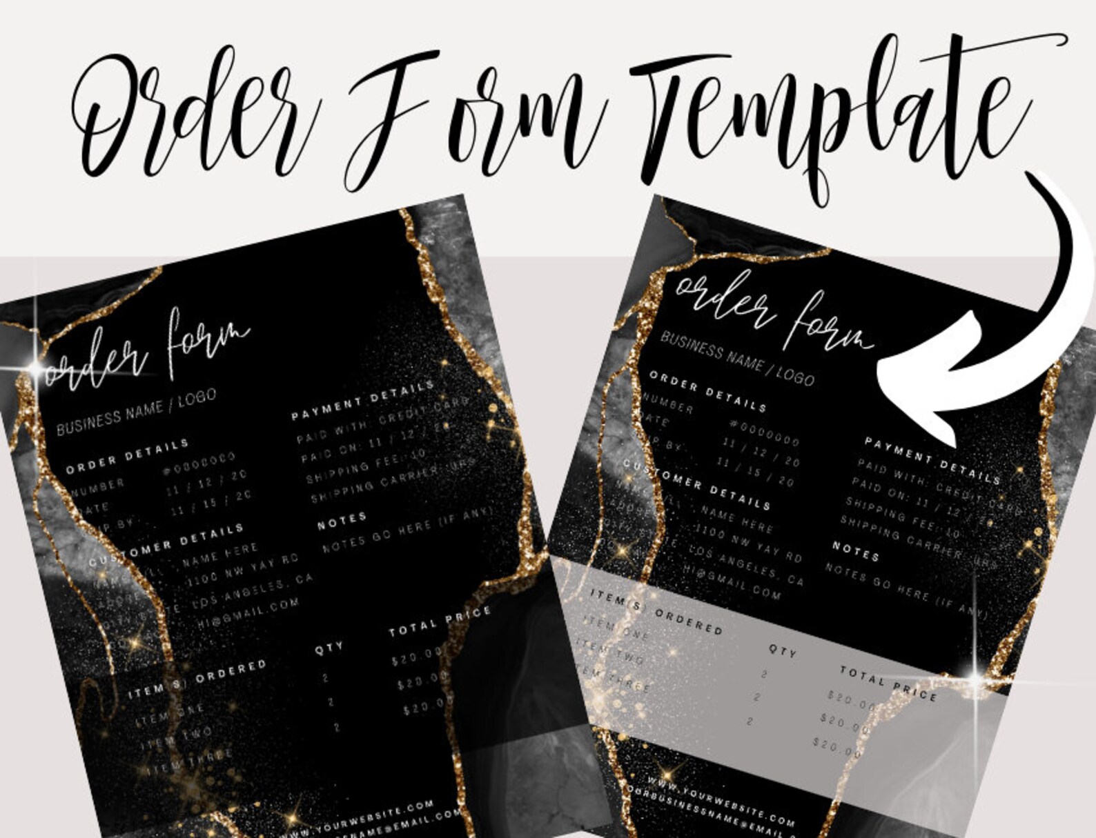 ORDER FORM Template Editable Etsy Small Business Order Form - Etsy