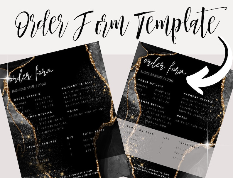 ORDER FORM Template Editable Etsy Small Business Order Form - Etsy