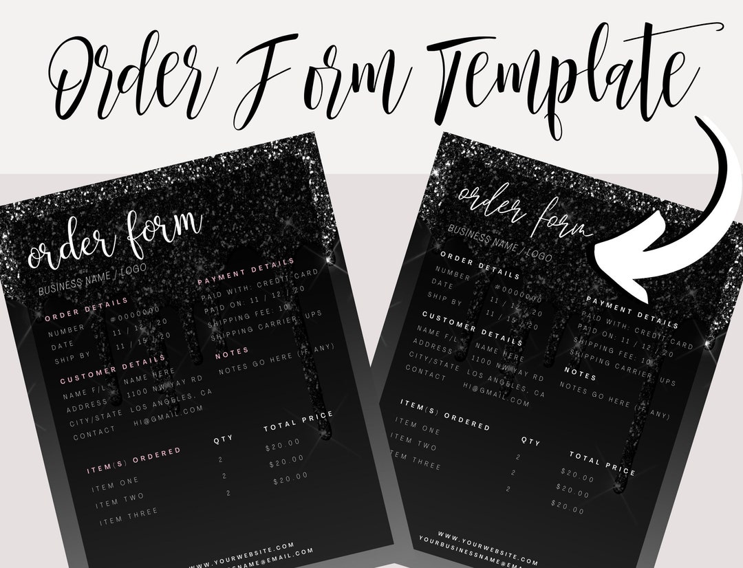 ORDER FORM Template, Editable Etsy Small Business Order Form, Printable ...