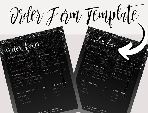 ORDER FORM Template Editable Etsy Small Business Order Form - Etsy