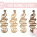 HAIR CLIPART Bundle Graphics Digital PNG Clip Art Hair Bundle Blonde ...