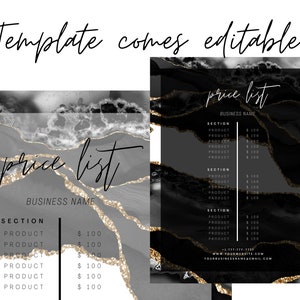 Price List Template, Makeup Price List, Hair Price List, Photography ...