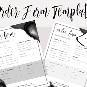 ORDER FORM Template, Editable Etsy Small Business Order Form, Printable ...