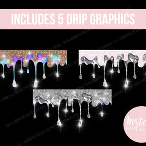 GLITTER DRIP Commercial Use Pngs, Holographic Dripping Glitter Clipart ...