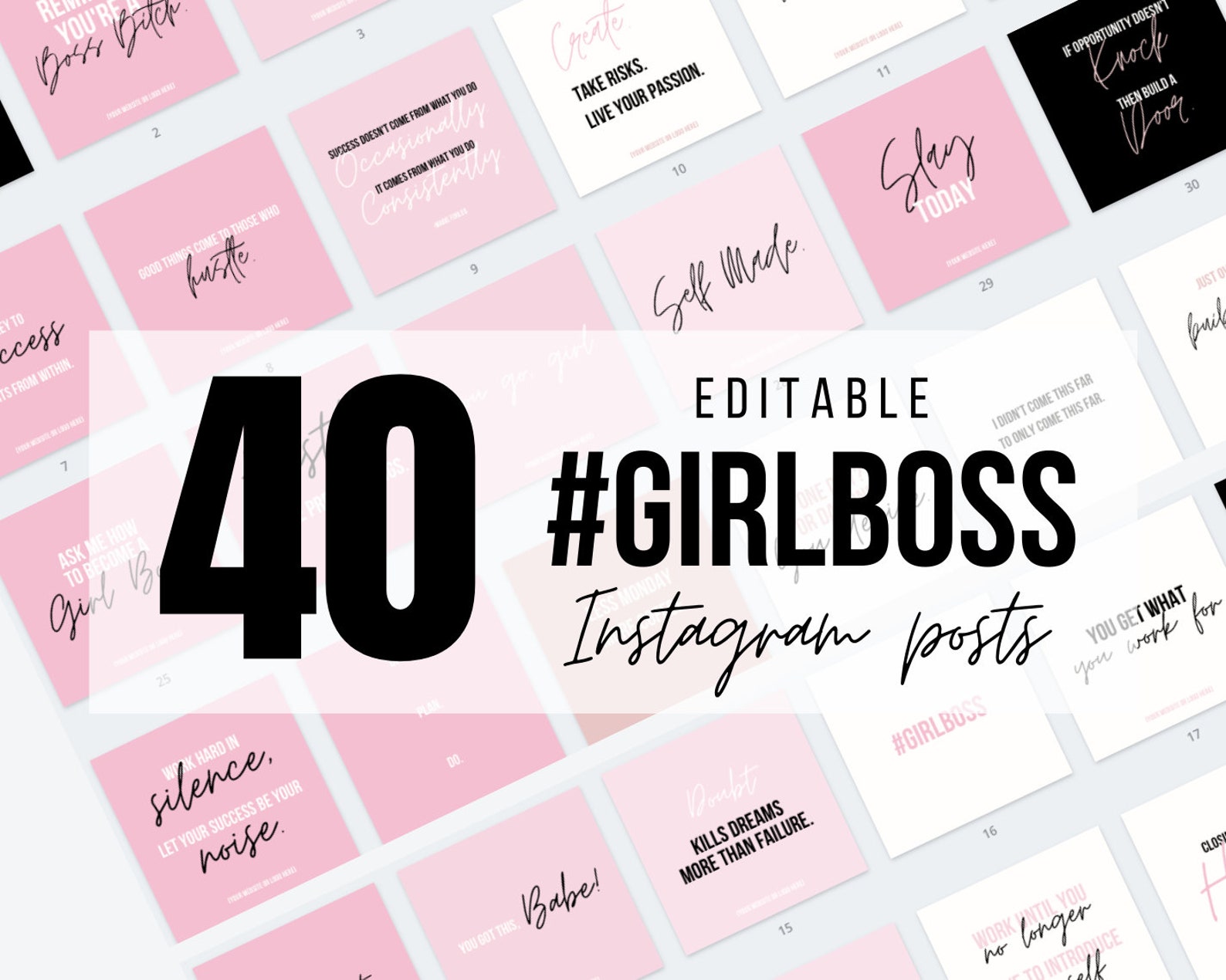 40 Editable Instagram Posts for Girl Bosses | Girl Boss Template, Girl ...