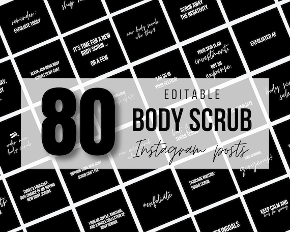 80 Body Scrub Instagram Quotes Posts White/black - Etsy