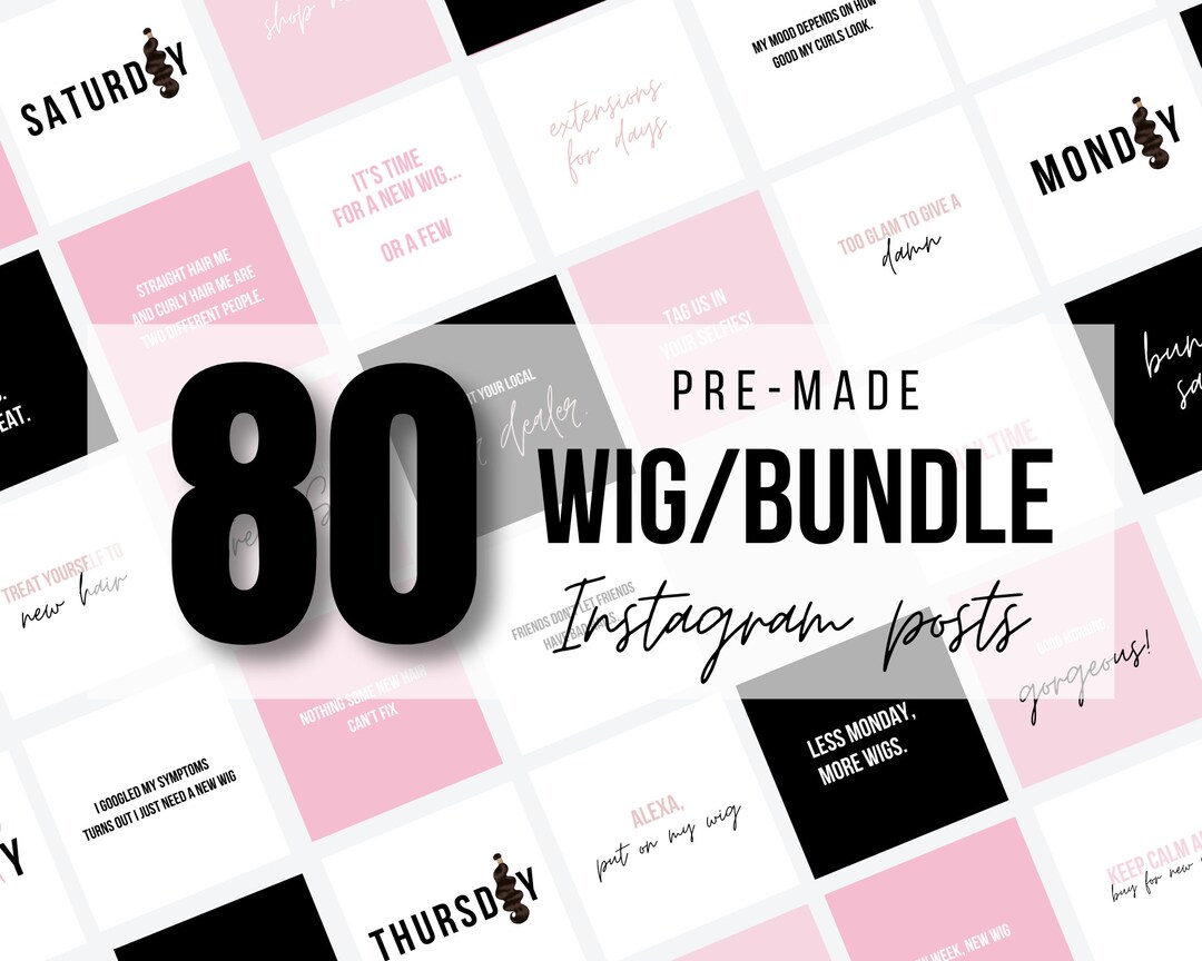 80 Wig/hair Instagram Quotes + Posts for Hair Stores | Pink/black/white ...