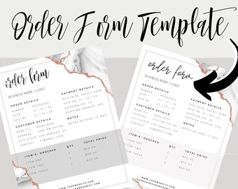 ORDER FORM Template, Editable Etsy Small Business Order Form, Printable ...