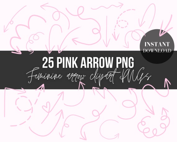 Hand Drawn Arrows Pink Arrows PNG Clipart Transparent - Etsy