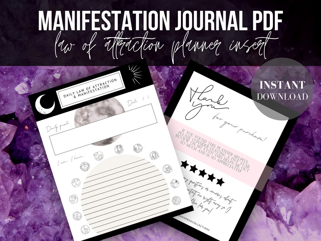 Manifestation & Law of Attraction Journal Page - Printable PDF ...
