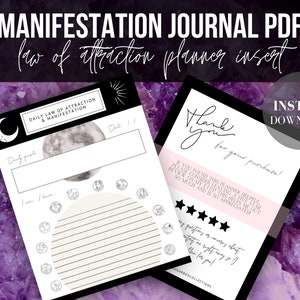 Manifestation & Law of Attraction Journal Page - Printable PDF ...
