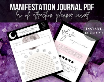 Manifestation & Law of Attraction Journal Page - Printable PDF ...