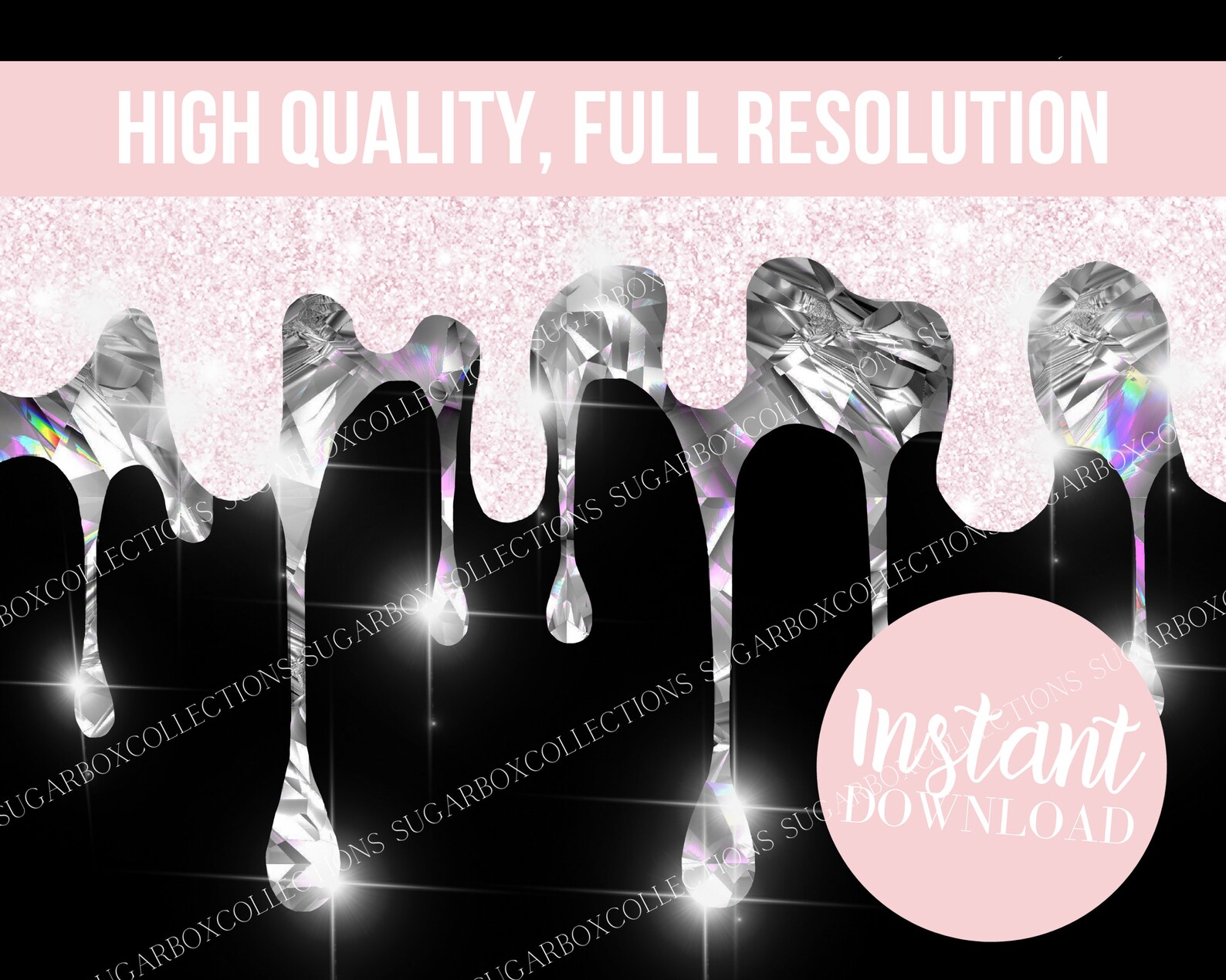 GLITTER DRIP Commercial Use Pngs, Holographic Dripping Glitter Clipart ...