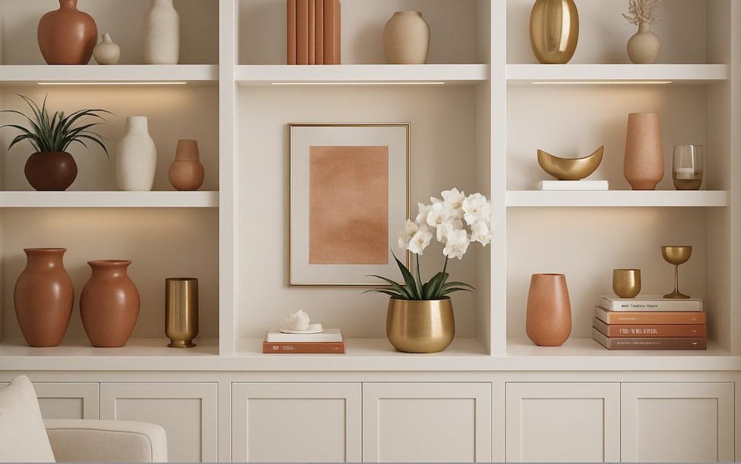 Professional Soft Autumn Zoom Home Office Background | Wall Shelving ...