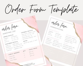ORDER FORM Template, Editable Etsy Small Business Order Form, Printable ...