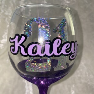 21st Birthday Glitter Wine Glass, Glitter Shot Glass, Personalized Gift ...