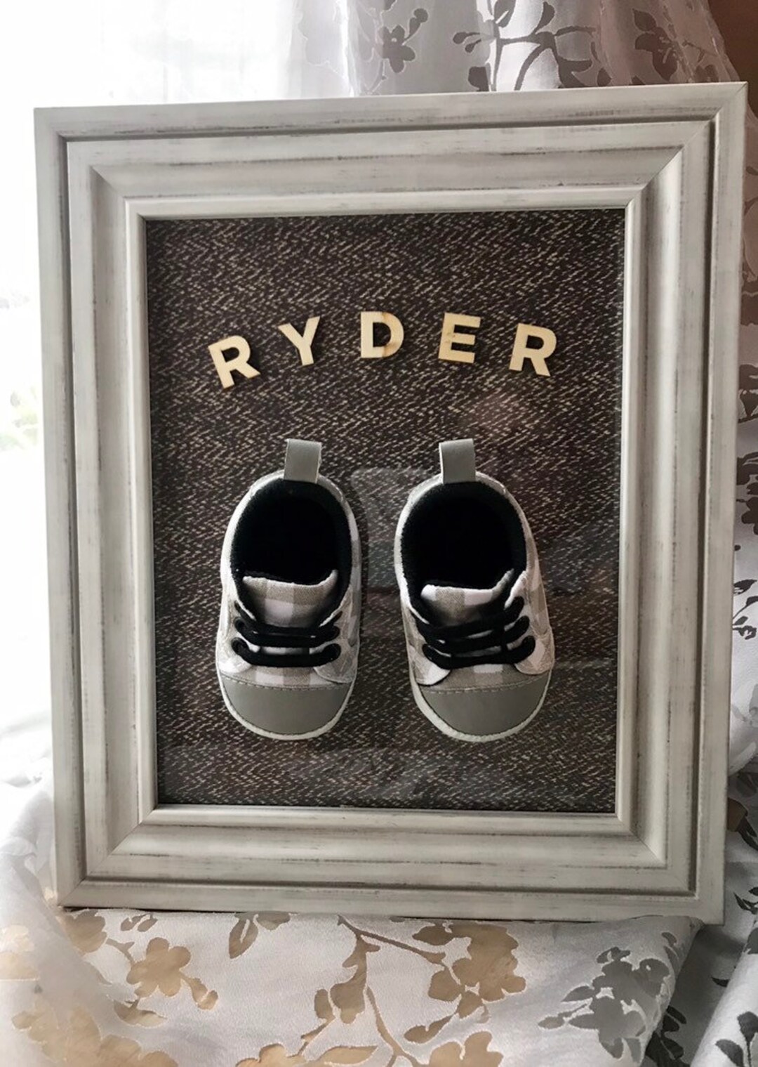 Personalized Baby Booties Framed Art Adorably Glamorous - Etsy