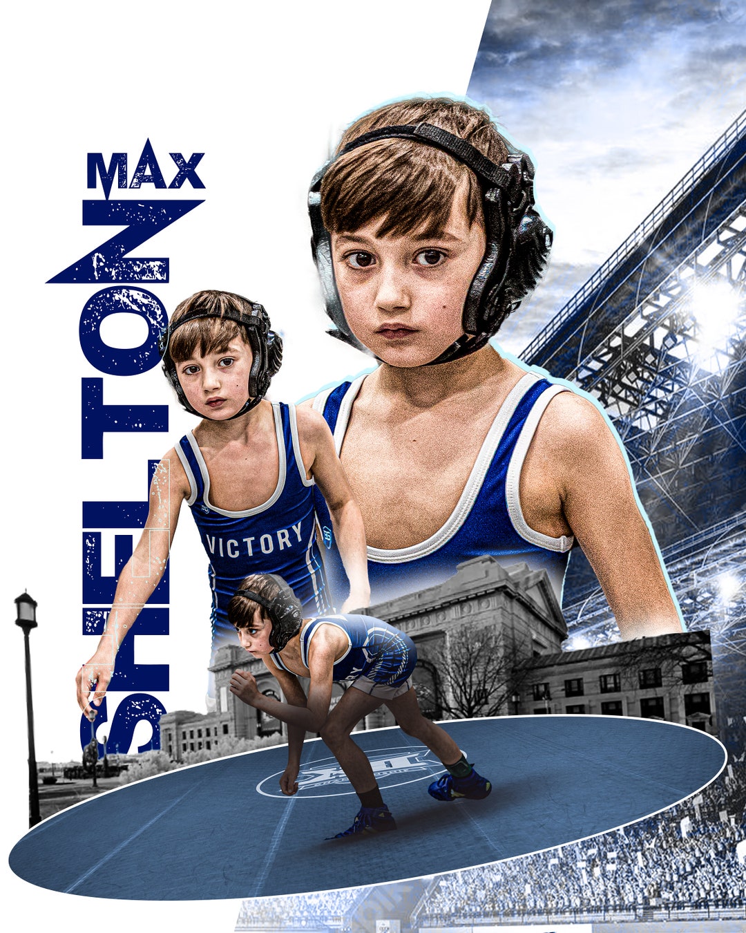 Wrestling SPORTS Poster TEMPLATE 16x20 Inch 300dpi Photoshop Digital ...