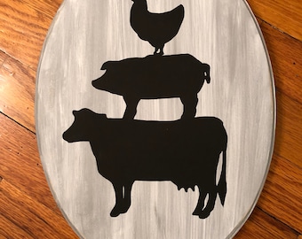 Cow Pig Chicken Sign - Etsy