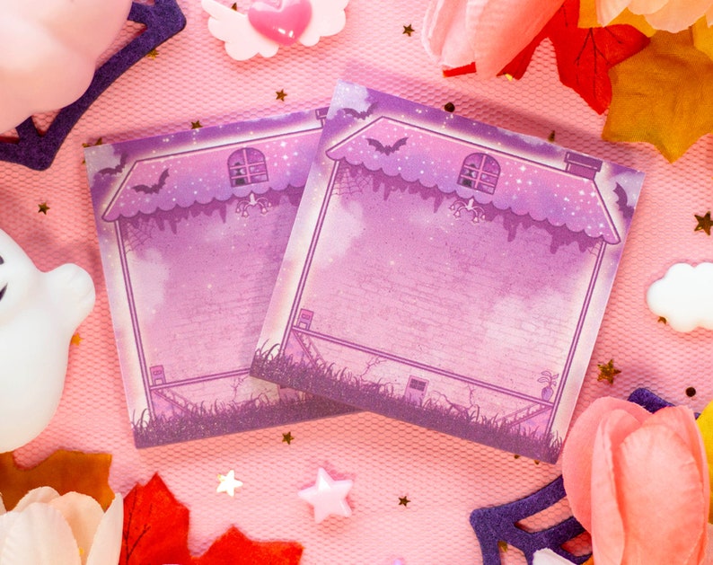 Haunted House Spooky Halloween Aesthetic Sticky Note Memo Pad - Etsy