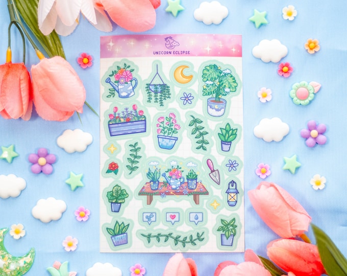 Botanical Bliss Aesthetic Cute Sticker Sheet - Etsy