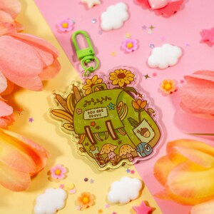 Nature Backpack Aesthetic Cute Acrylic Charm Keychain - Etsy