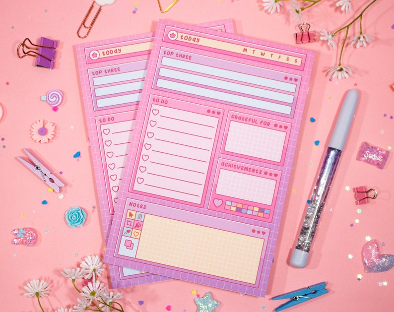 Artsy Aesthetic Daily Planner Pad Kawaii Art Aesthetic - Etsy