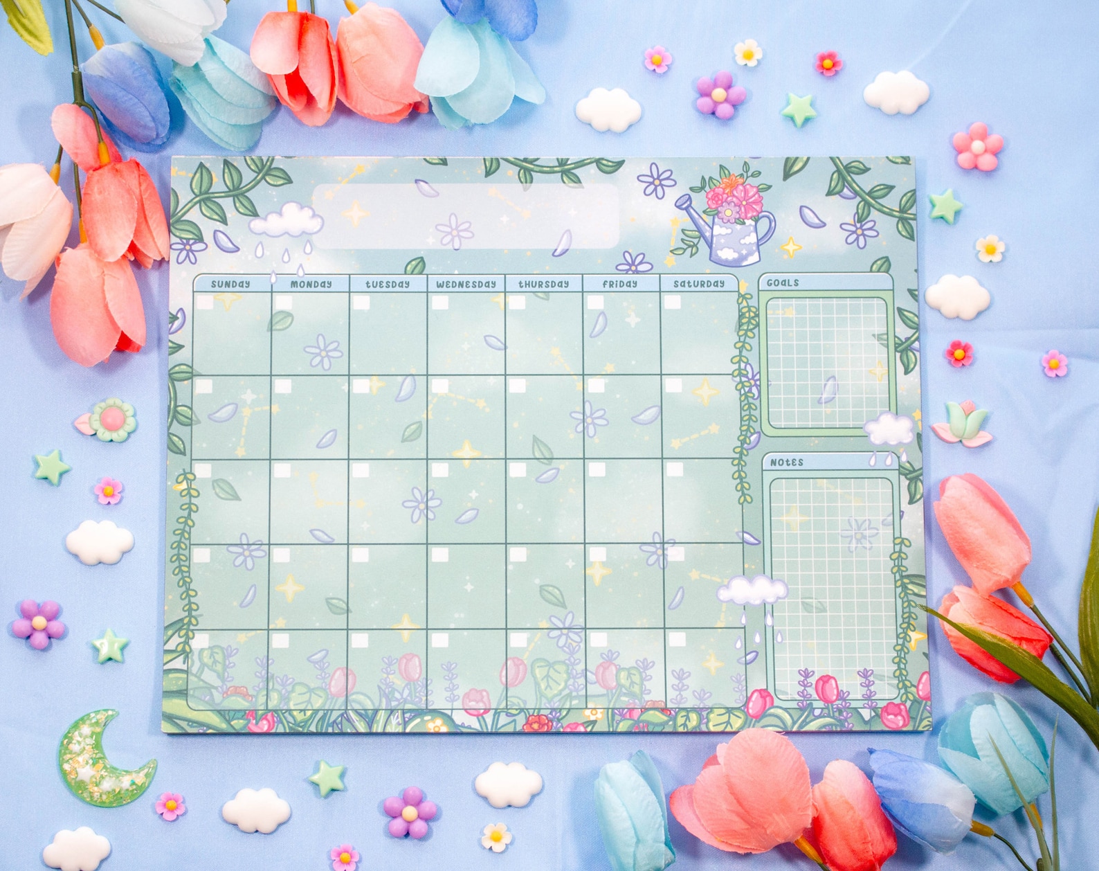 Botanical Bliss Monthly Planner Pad | 24 Pages Dreamy Cute Aesthetic ...