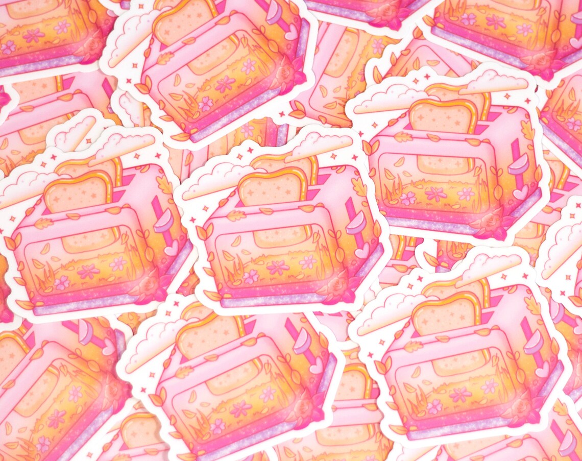 Cute Toaster Vinyl Waterproof Sticker | Cute Kawaii Aesthetic Laptop ...