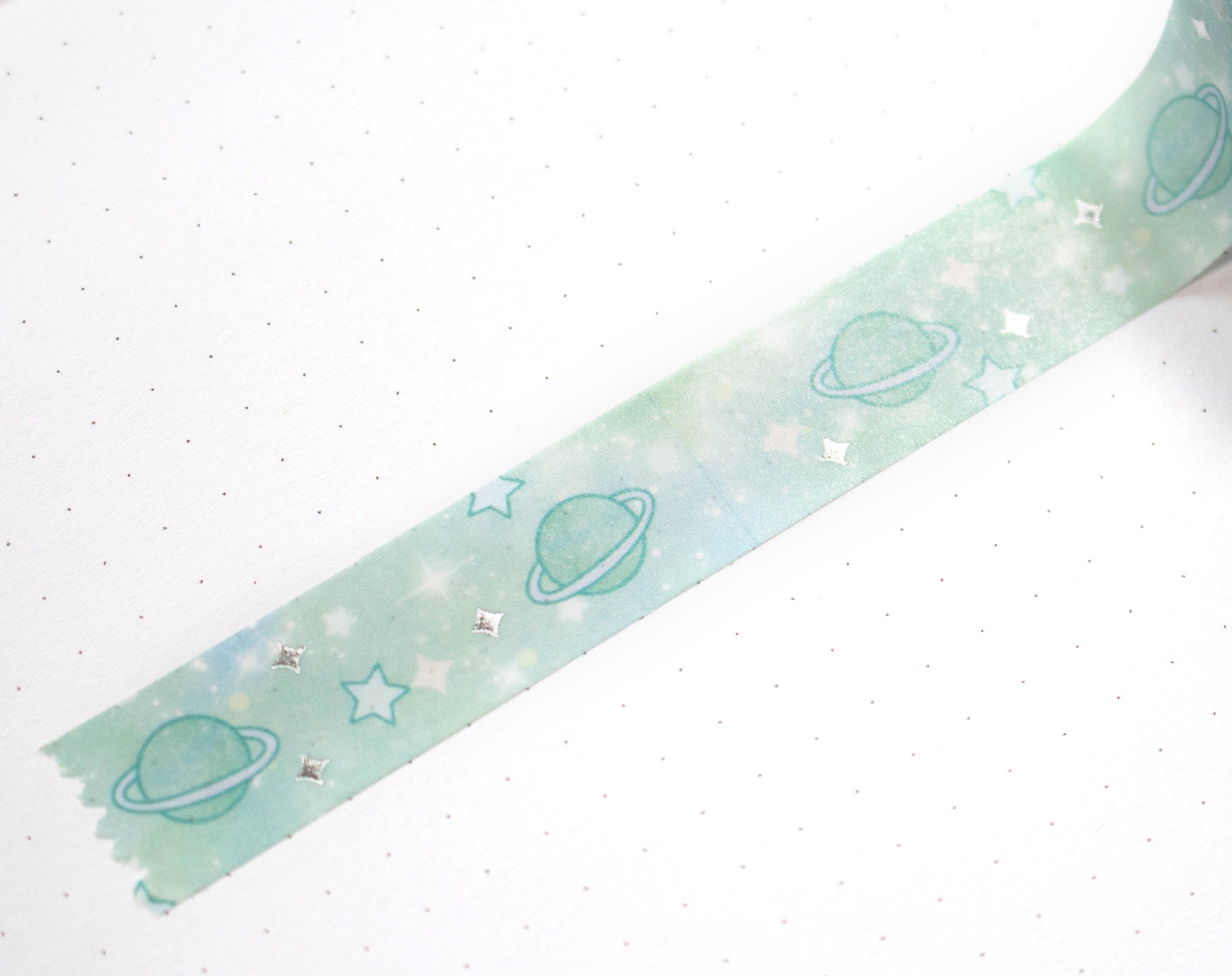 Green Galaxy Washi Tape Aesthetic Kawaii Cute Stationery - Etsy
