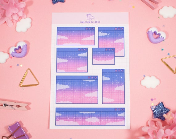 Computer Pop Ups Cute Sticker Sheet Bullet Journal Stickers - Etsy