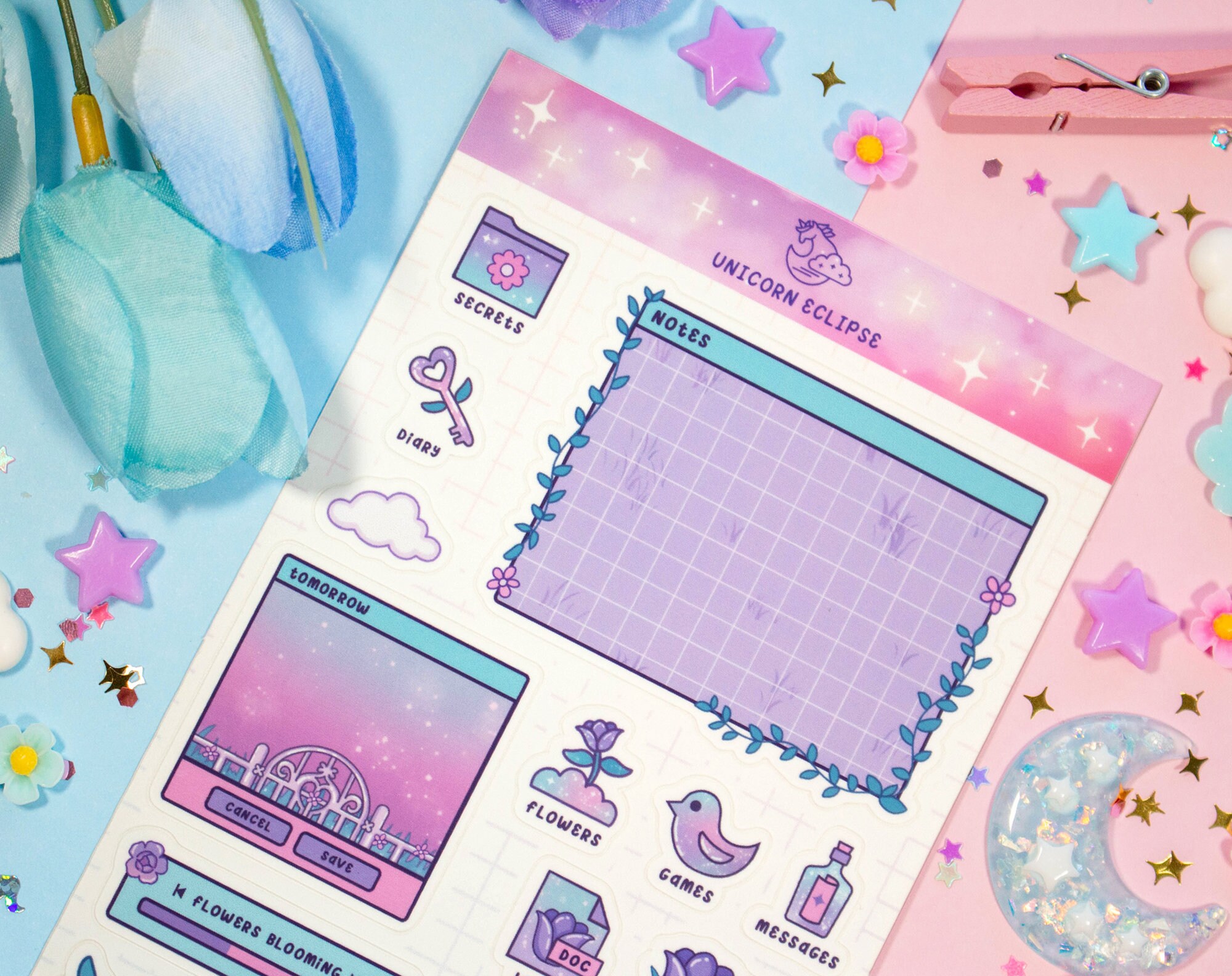 Secret Garden Aesthetic Cute Sticker Sheet | Planner Stickers ...