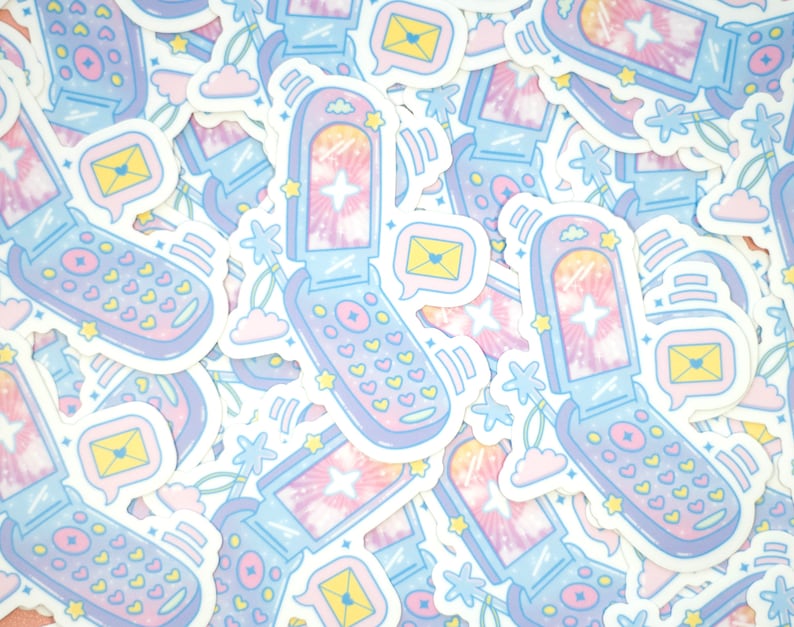 Cellphone Cute Aesthetic Vinyl Sticker | Waterproof, Waterbottle ...