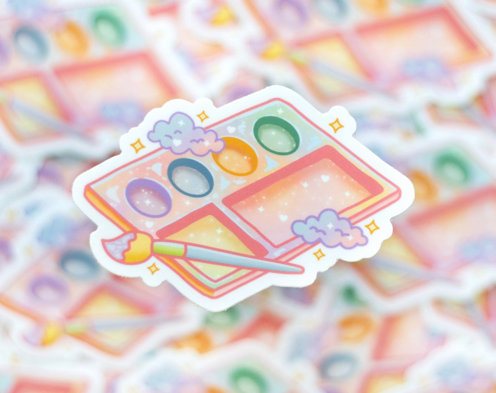 Paint Palette Cute Aesthetic Vinyl Sticker Waterproof - Etsy