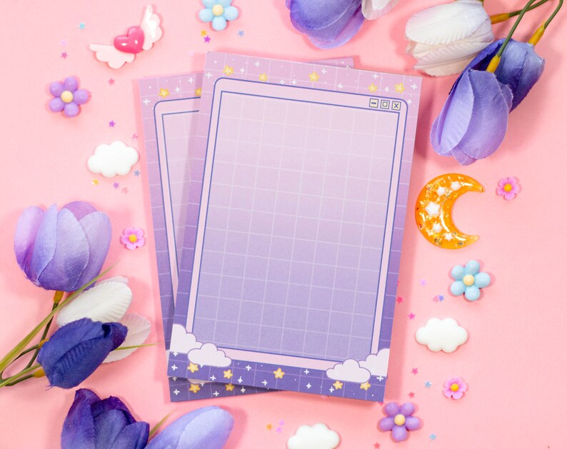 Purple Gradient Clouds Aesthetic Message Memo Notepad - Etsy