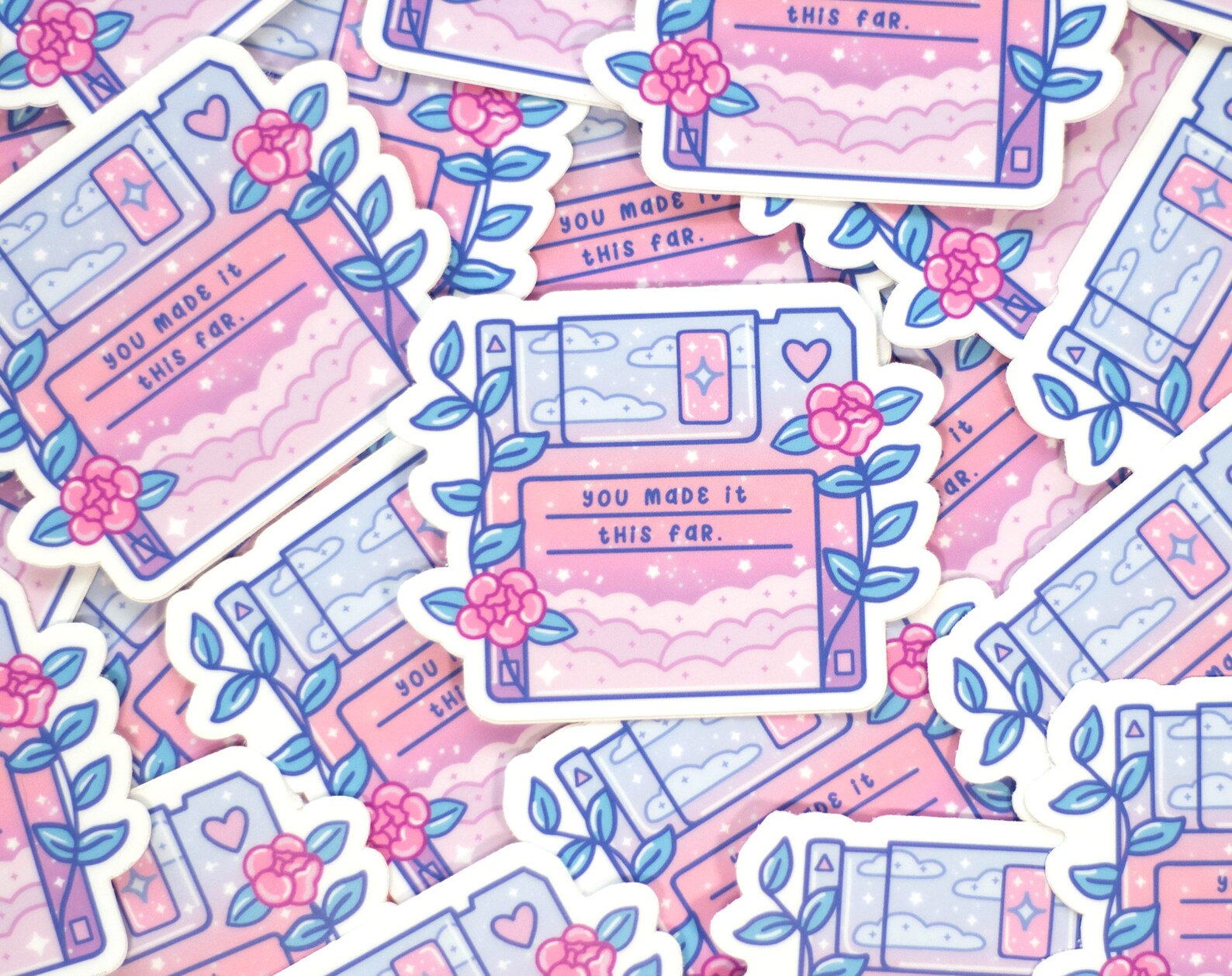 Floppy Disk Cute Vinyl Waterproof Sticker Kawaii Aesthetic - Etsy