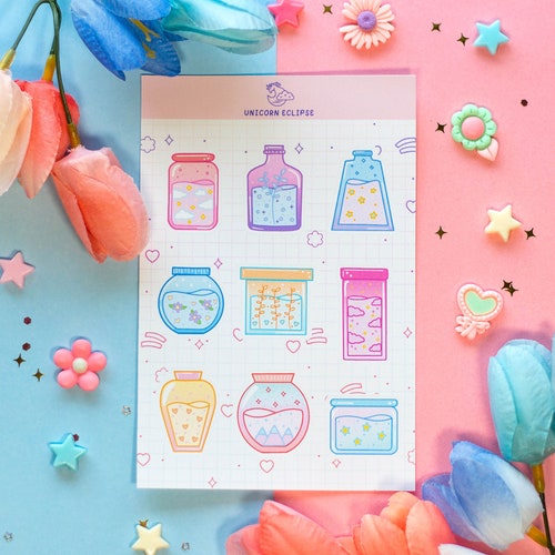 Kawaii One Anime Sticker Sheet Cute Bullet Journal Bujo - Etsy