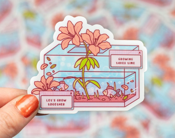 Fish Tank Cute Aesthetic Vinyl Sticker - Etsy