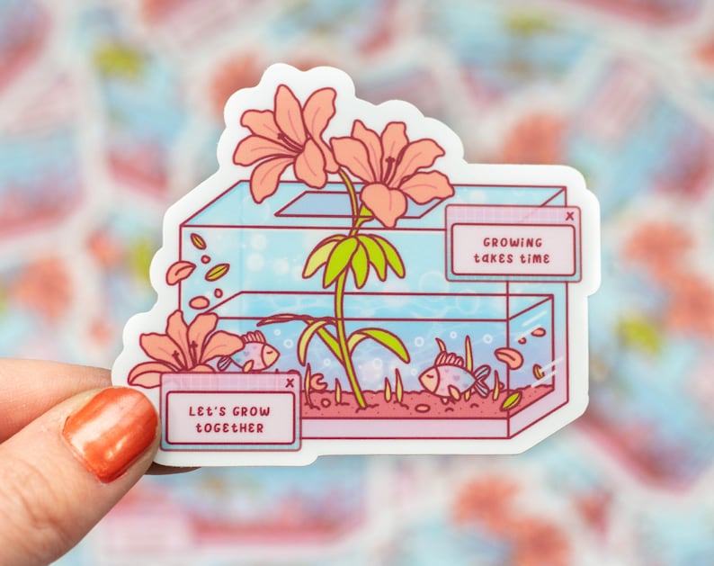 Fish Tank Cute Aesthetic Vinyl Sticker - Etsy