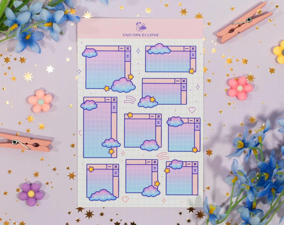 Cloud Notes Aesthetic Cute Sticker Sheet - Etsy