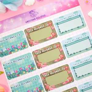 This Belongs to Sticker Labels green Book Stickers, Name Stickers - Etsy