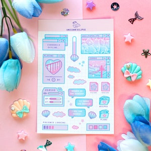 Blue Computer Sticker Sheet Cute Stickers Planner Stickers - Etsy