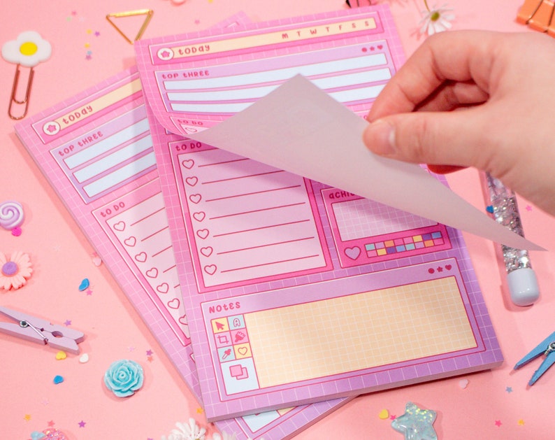Artsy Aesthetic Daily Planner Pad Kawaii Art Aesthetic - Etsy
