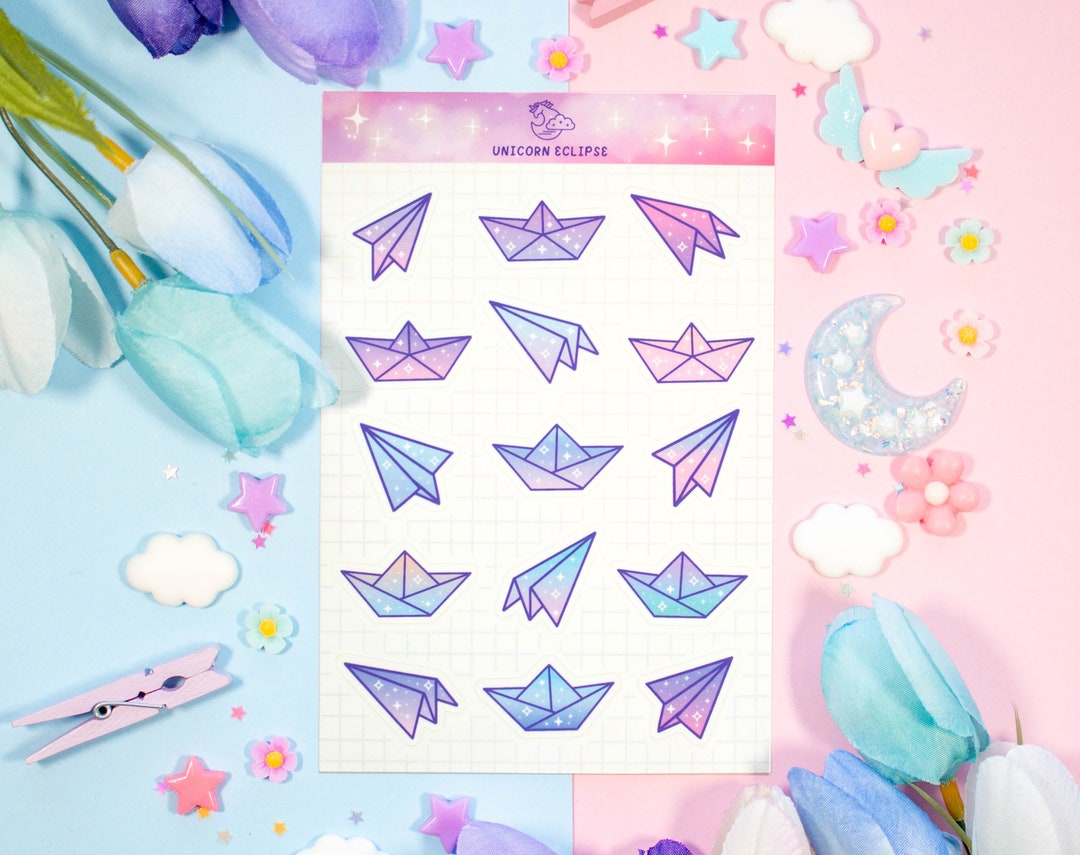 Aesthetic Paper Planes Cute Sticker Sheet - Etsy
