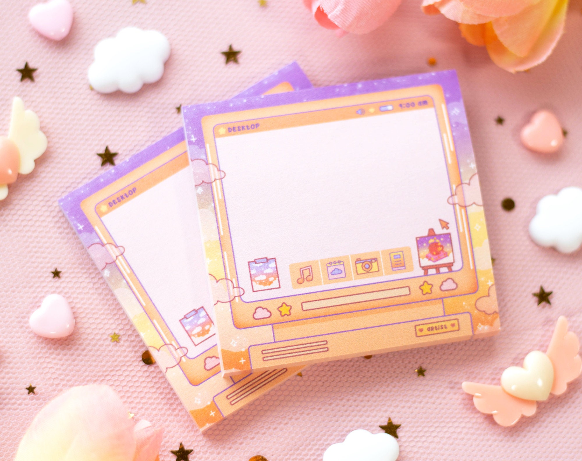 Artist Aesthetic Cute Sticky Note Memo Pad - Etsy